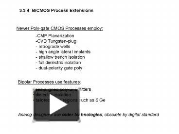 3'3'4 BiCMOS Process Extensions presentation | free to view
