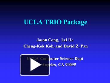 PPT – UCLA TRIO Package PowerPoint presentation | free to download - id ...
