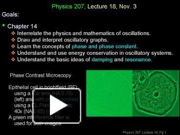 PPT – Physics 207, Lecture 18, Nov' 3 PowerPoint presentation | free to ...