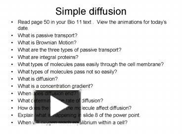 Simple diffusion presentation | free to view