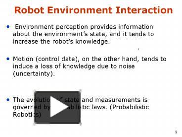 Robot Environment Interaction presentation | free to download