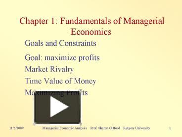 Chapter 1: Fundamentals of Managerial Economics presentation | free to view