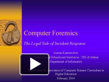 PPT – Computer Forensics PowerPoint presentation | free to view - id ...