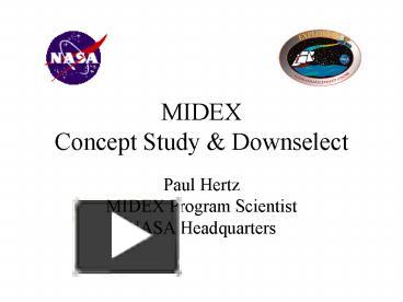 PPT – MIDEX Concept Study PowerPoint presentation | free to view - id ...