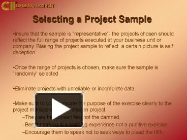 PPT – Selecting a Project Sample PowerPoint presentation | free to ...
