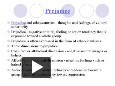 Prejudice presentation | free to view