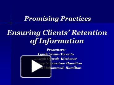 Promising Practices Ensuring Clients presentation | free to download