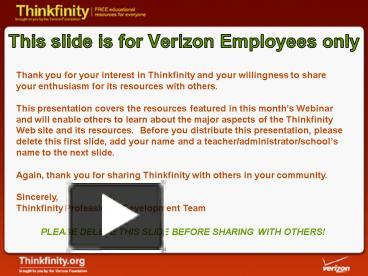 PPT – This slide is for Verizon Employees only PowerPoint presentation ...