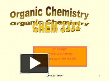 PPT – Organic Chemistry PowerPoint presentation | free to view - id ...