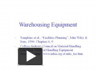 Warehousing Equipment presentation | free to view