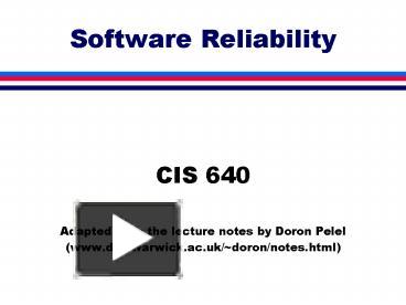 Software Reliability presentation | free to download