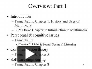 PPT – Overview: Part 1 PowerPoint presentation | free to view - id ...