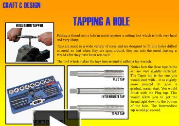 TAPPING A HOLE presentation | free to view