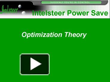 PPT – Optimization Theory PowerPoint presentation | free to view - id ...