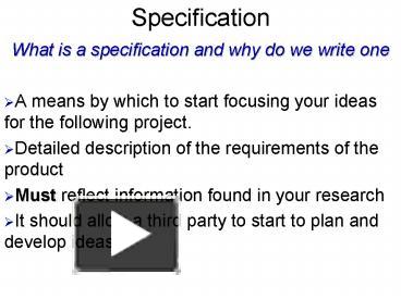 PPT – Specification PowerPoint presentation | free to download - id ...