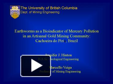 Earthworms as a Bioindicator of Mercury Pollution presentation | free ...