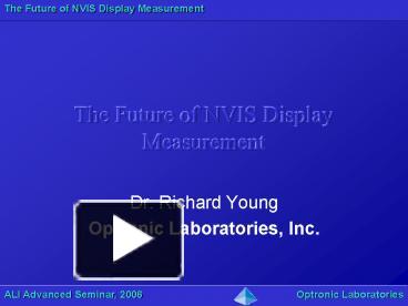PPT – The Future of NVIS Display Measurement PowerPoint presentation ...