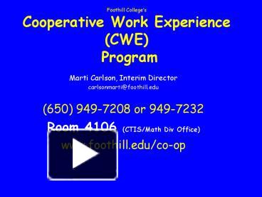 PPT – Foothill College PowerPoint presentation | free to view - id ...