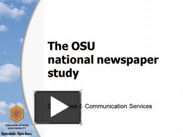 PPT – The OSU national newspaper study PowerPoint presentation | free ...