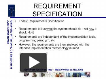 PPT – REQUIREMENT SPECIFICATION PowerPoint presentation | free to view ...