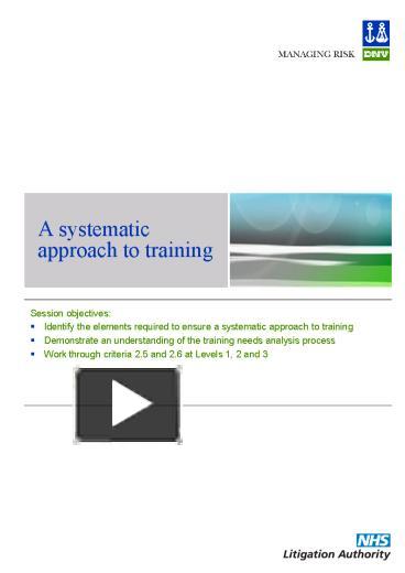 A systematic approach to training presentation | free to view