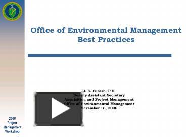 PPT – Office of Environmental Management Best Practices PowerPoint ...