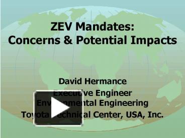 ZEV Mandates: Concerns presentation | free to download