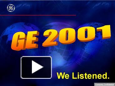 PPT – GE 2001 PowerPoint presentation | free to view - id: 17466-MGQyN