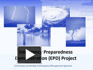 PPT – Emergency Preparedness Demonstration EPD Project PowerPoint ...