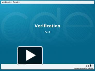 PPT – Verification PowerPoint presentation | free to view - id: 174cfe ...