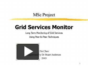 MSc Project presentation | free to view