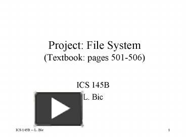 PPT – Project: File System Textbook: pages 501506 PowerPoint ...