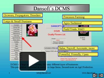 Dansofts DCMS presentation | free to view