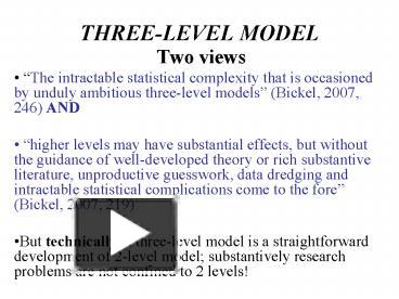 THREELEVEL MODEL presentation | free to view