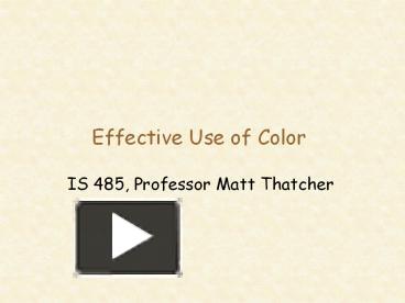 PPT – Effective Use of Color PowerPoint presentation | free to view ...
