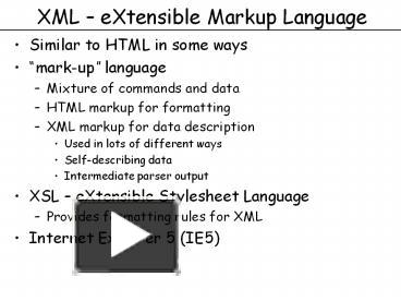 PPT – XML PowerPoint presentation | free to view - id: 1761bd-MzE0O