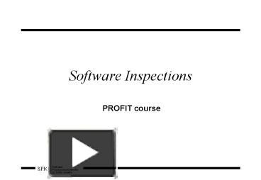 PPT – Software Inspections PowerPoint presentation | free to view - id ...