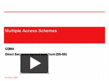 Multiple Access Schemes presentation | free to view
