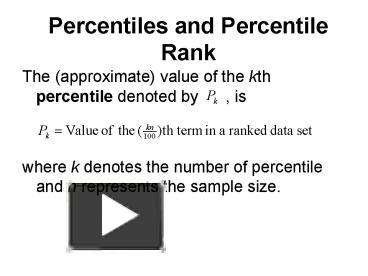 Percentiles and Percentile Rank presentation | free to view