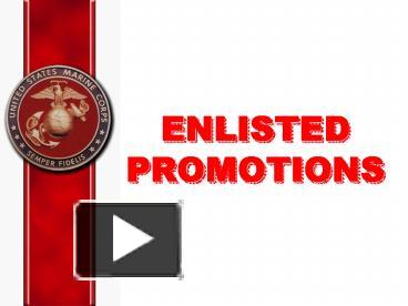 ENLISTED PROMOTIONS presentation | free to view