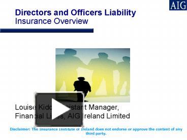 Directors and Officers Liability Insurance Overview presentation | free ...