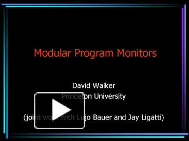 PPT – Modular Program Monitors PowerPoint presentation | free to ...