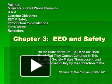 Chapter 3: EEO and Safety presentation | free to view