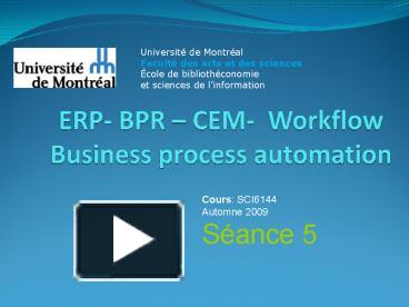 PPT – ERP BPR CEM Workflow Business process automation PowerPoint ...
