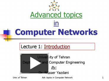 PPT – Advanced topics in Computer Networks PowerPoint presentation ...