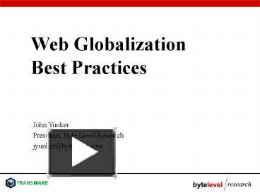 Web Globalization What to Know Before You Start and Best Practices ...
