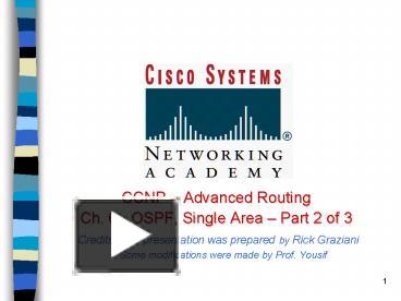PPT – CCNP Advanced Routing PowerPoint presentation | free to view - id ...