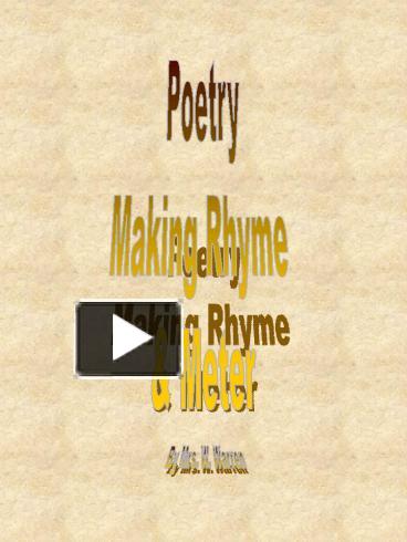 PPT – Poetry PowerPoint presentation | free to view - id: 1784b-NDgwN