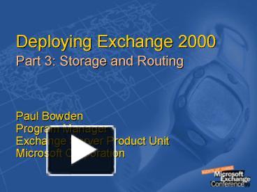 PPT – Deploying Exchange 2000 3 PowerPoint presentation | free to view ...