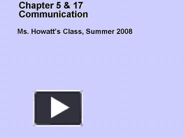 PPT – Chapter 5 PowerPoint presentation | free to view - id: 1787a-NzQ5M